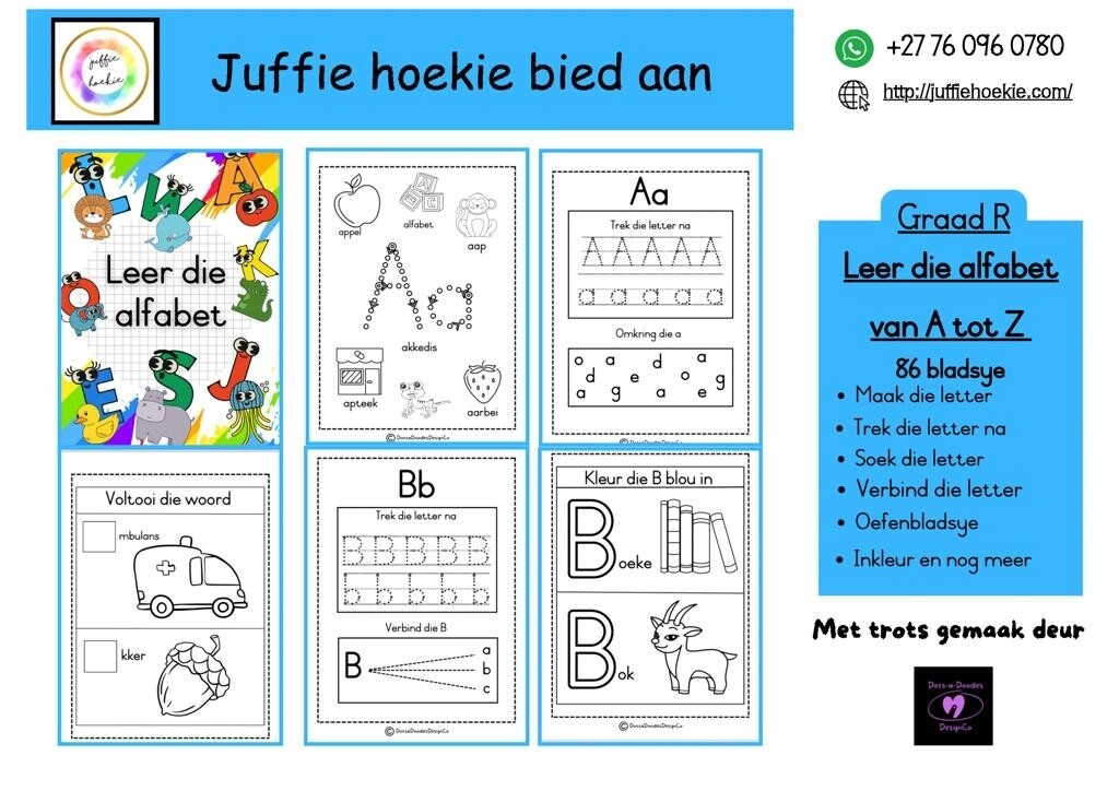 GRADE R learn the alphabet Afr/Eng