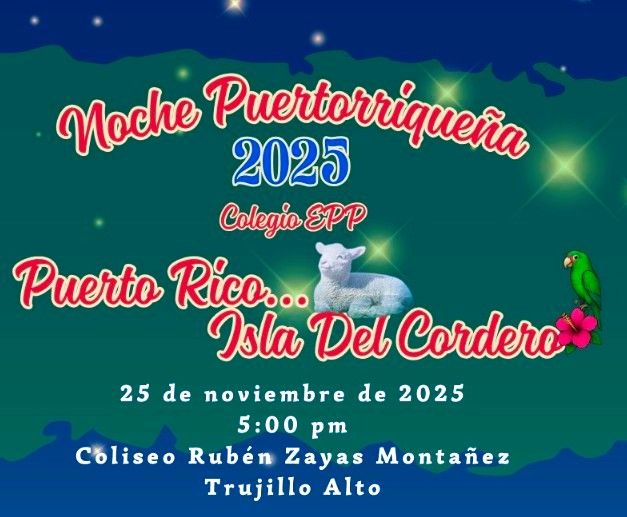 Pre Venta Noche puertorriqueña: Puerto Rico... Isla Del Cordero