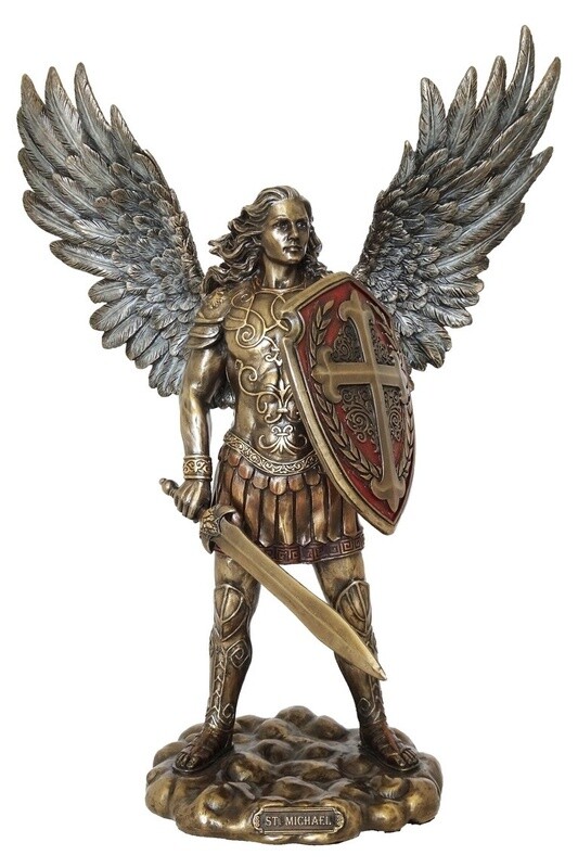 St Michael with Sheild - Bronze - 35cm