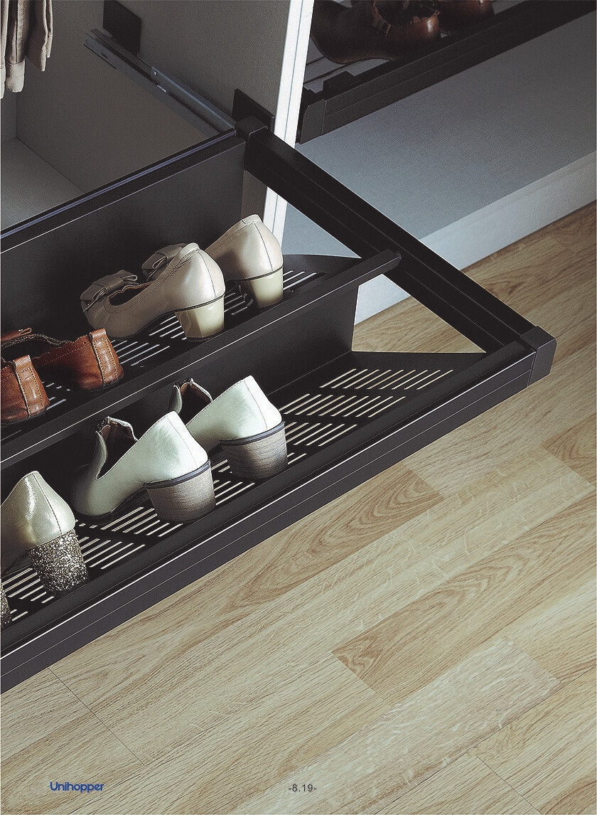 Wardrobe Fitting - Pull Out Steel Panel Shoe Rack