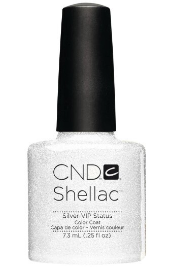CND Shellac 'Silver VIP Status' Gel Polish 7.3 ml – Sheer Diamond Shimmer