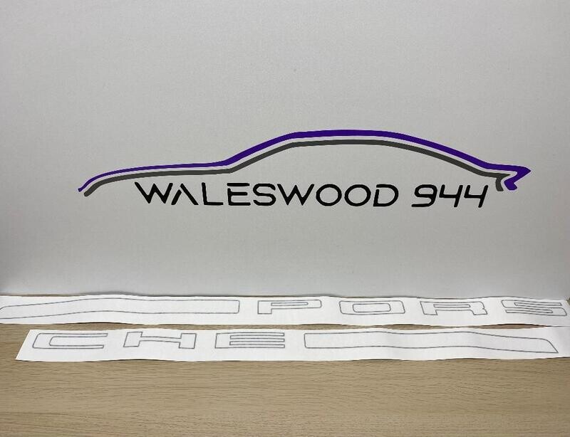 New Porsche 944 924 Rear Script Decal in Black