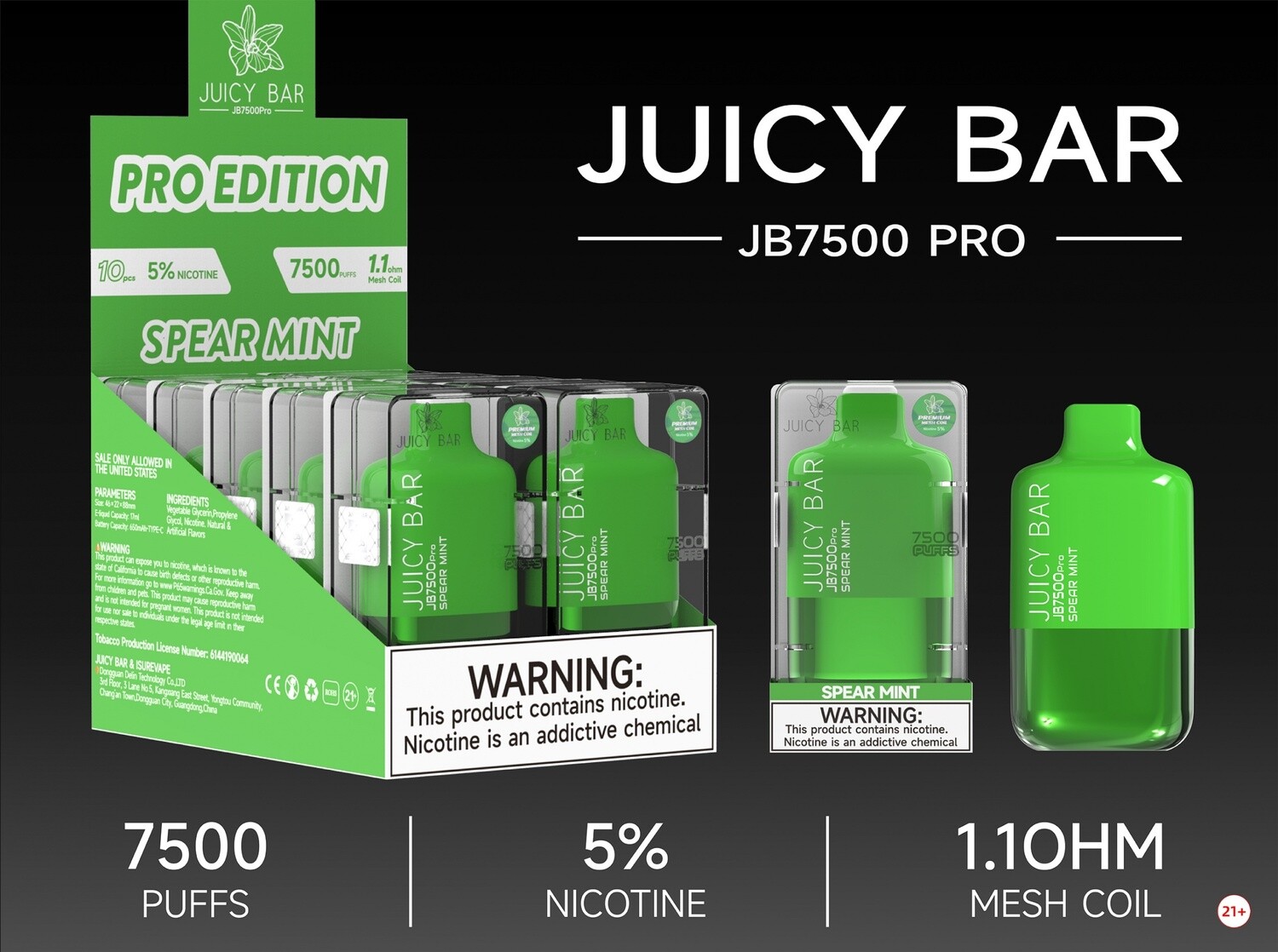 BOX Juicy Bar Spear Mint Pro Edition - JB7500