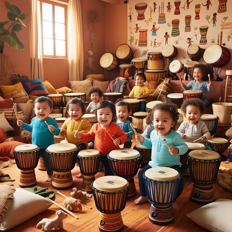 🥁 Atelier Djembé pour Tout-Petits – Éveil Musical et Rythmes d’Afrique ! 🎶