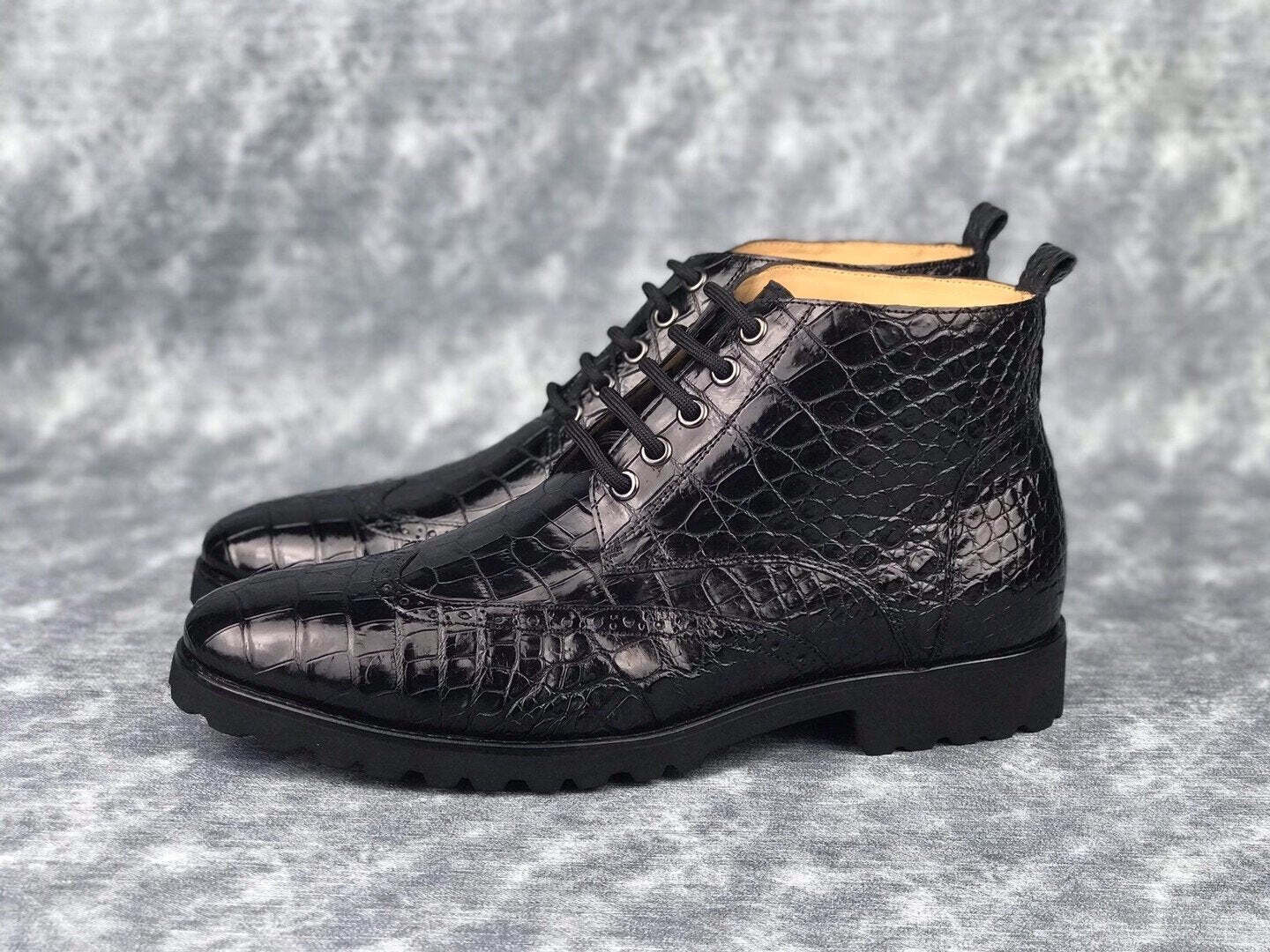 Crocodile Skin Boots Men