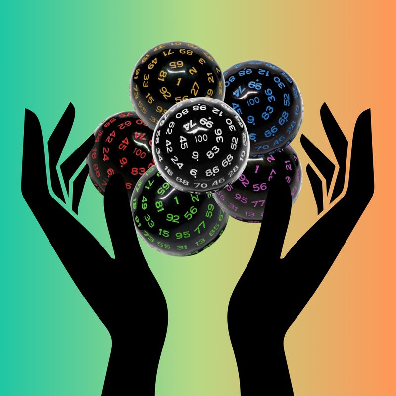 100 Sided Die - Black Opaque D100