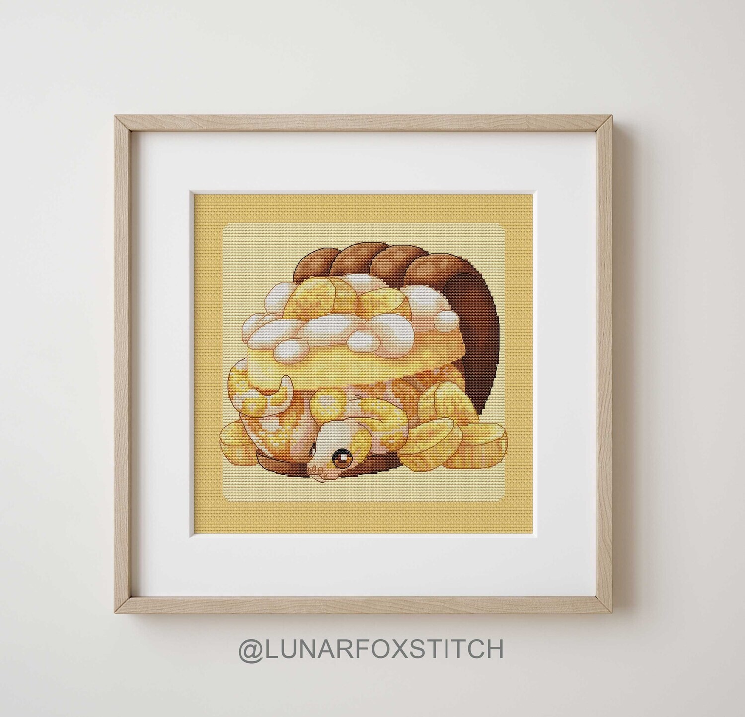 Banana pie snake cross stitch pattern