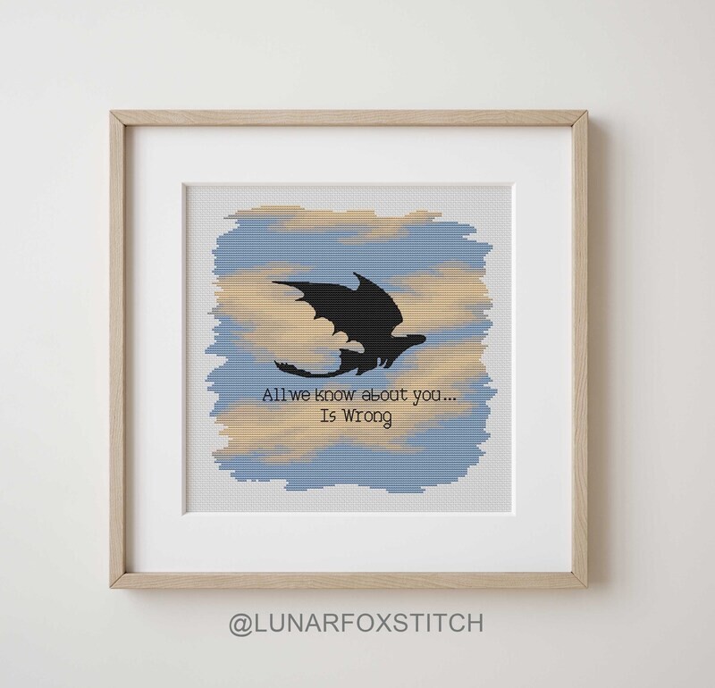 Toothless cross stitch pattern