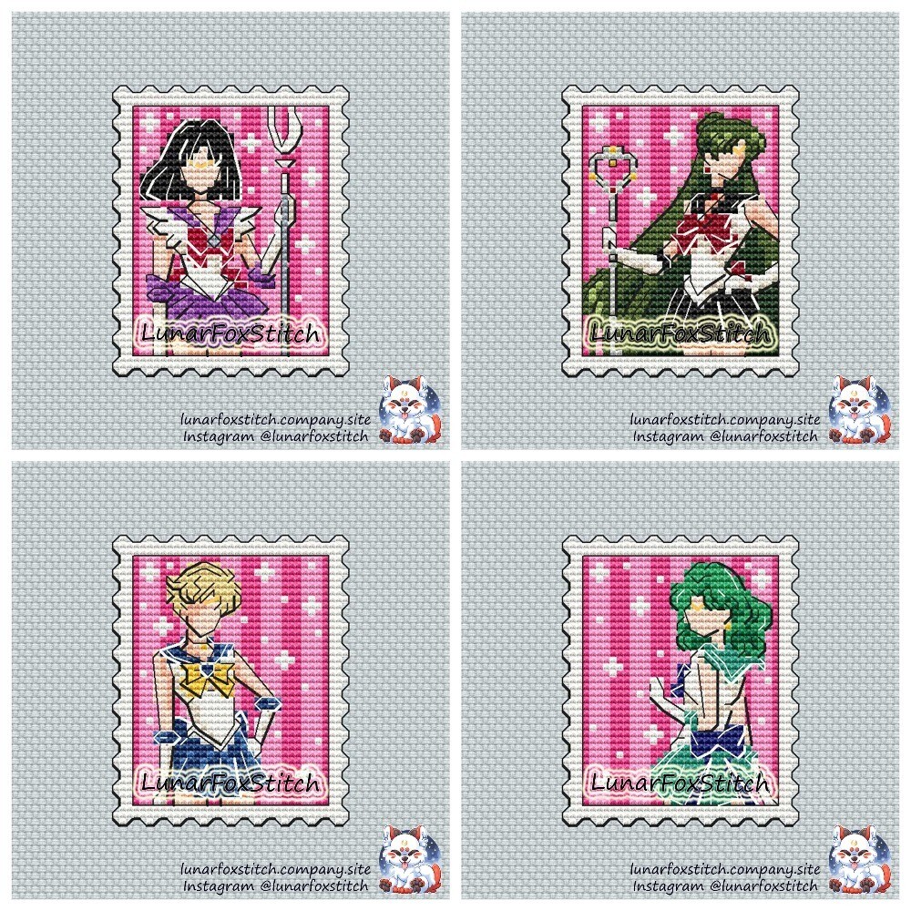 Sailor Moon - Set of 4 Stamps cross stitch pattern