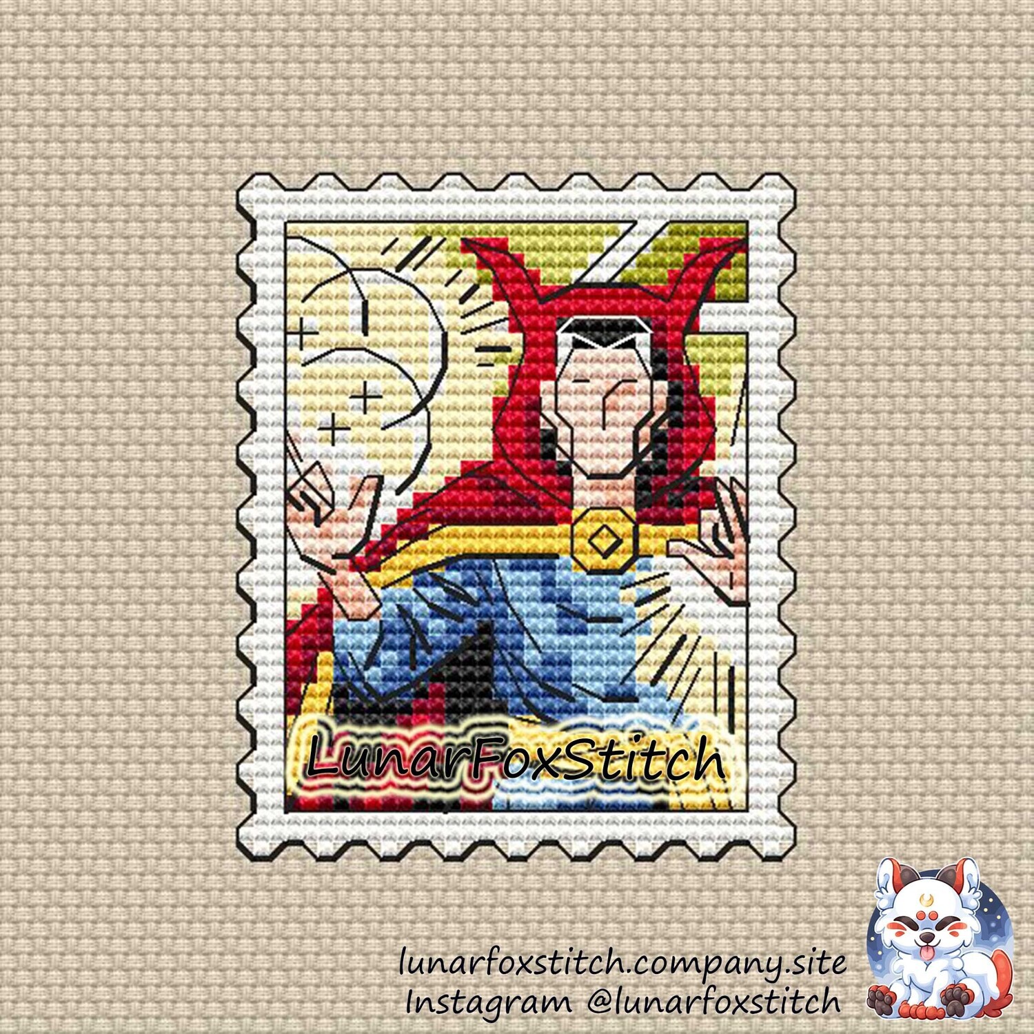 Doctor Strange stamp cross stitch pattern