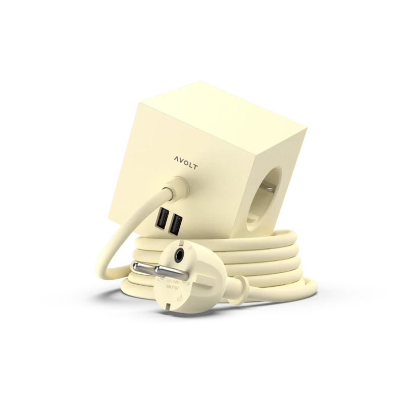 AVOLT Square 1 Power Extender 1.8m Ice Yellow