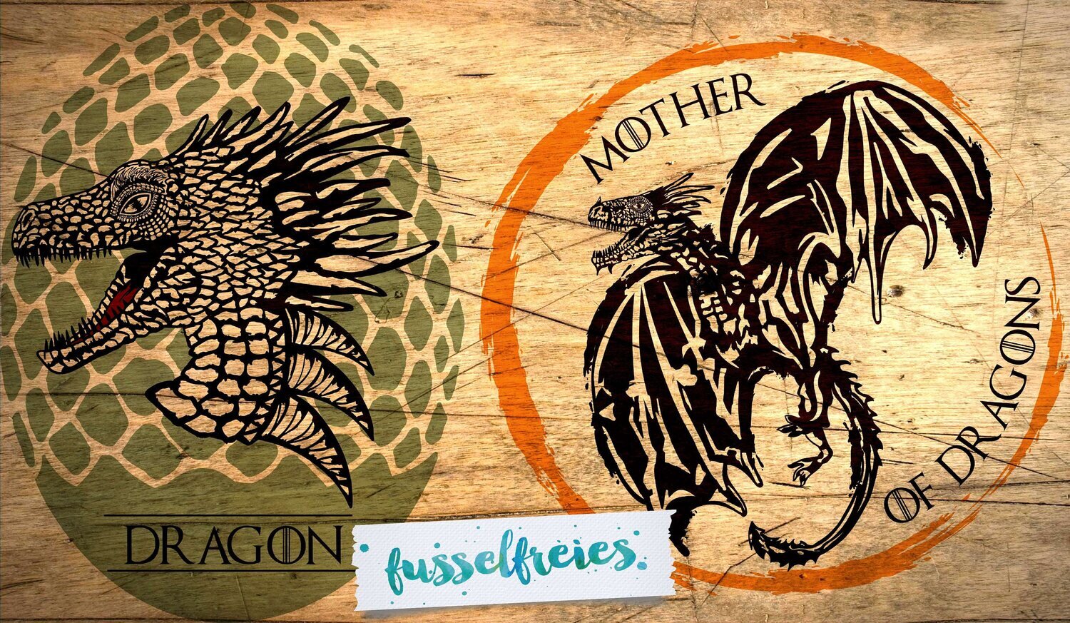 Design Serie Dragons - Die Drachen Plotterdatei DXF SVG Fusselfreies