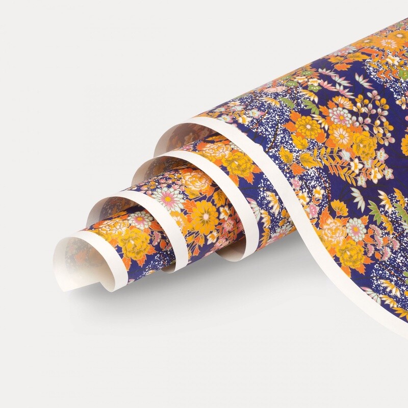 GW Silk Screen Wrap - Half SheetBouquet Spray / Dark Blue