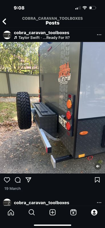 Rear Storage Toolbox Aluminium - Cobra Caravan Toolboxes