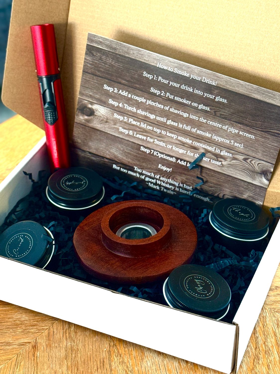 Mahogany Whiskey Smoker Kit