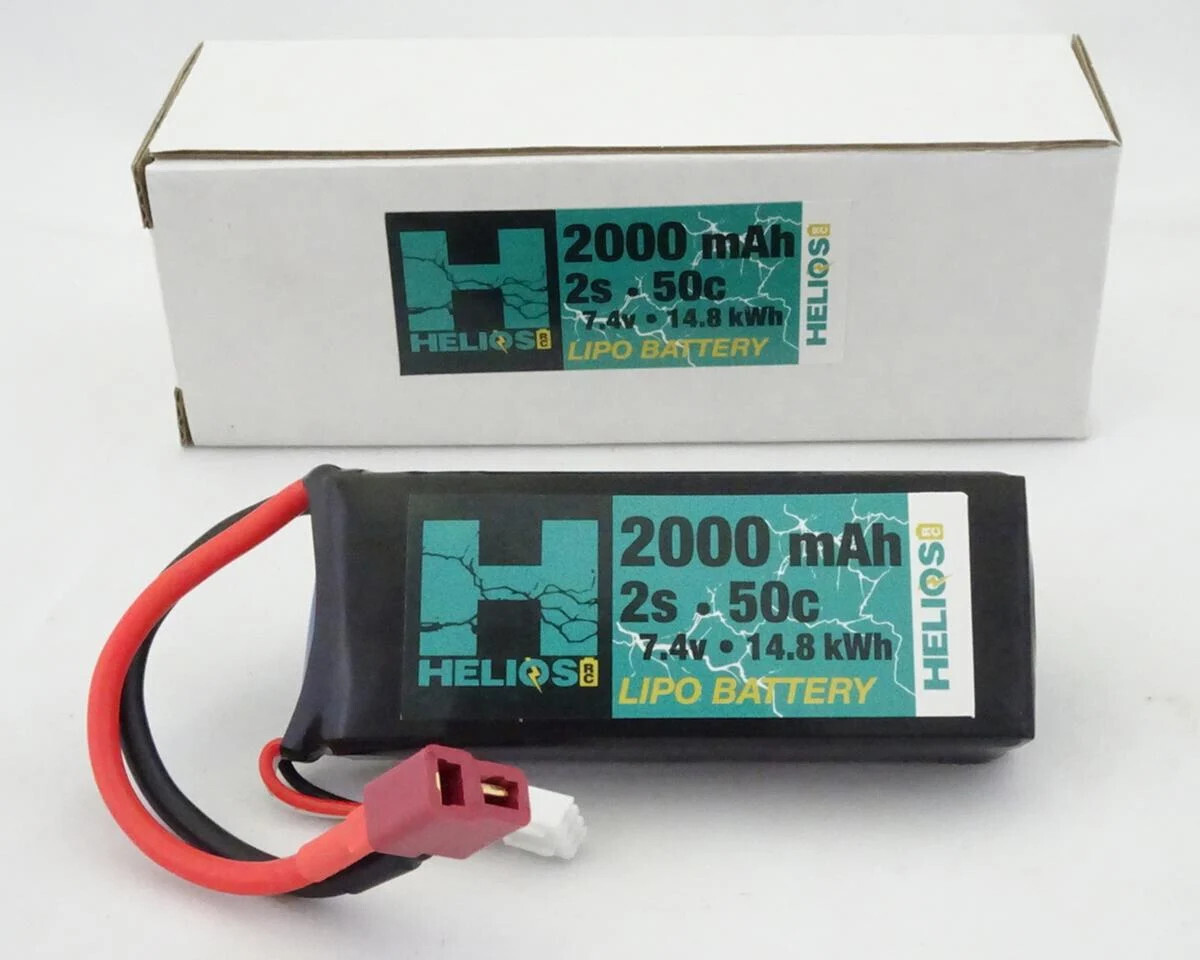 Helios RC 2S 7.4V 2000mAh 50C LiPo Battery (T-Plug)