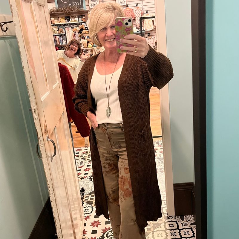 🇨🇦 Cable Knit Back Long Cardi - SALE