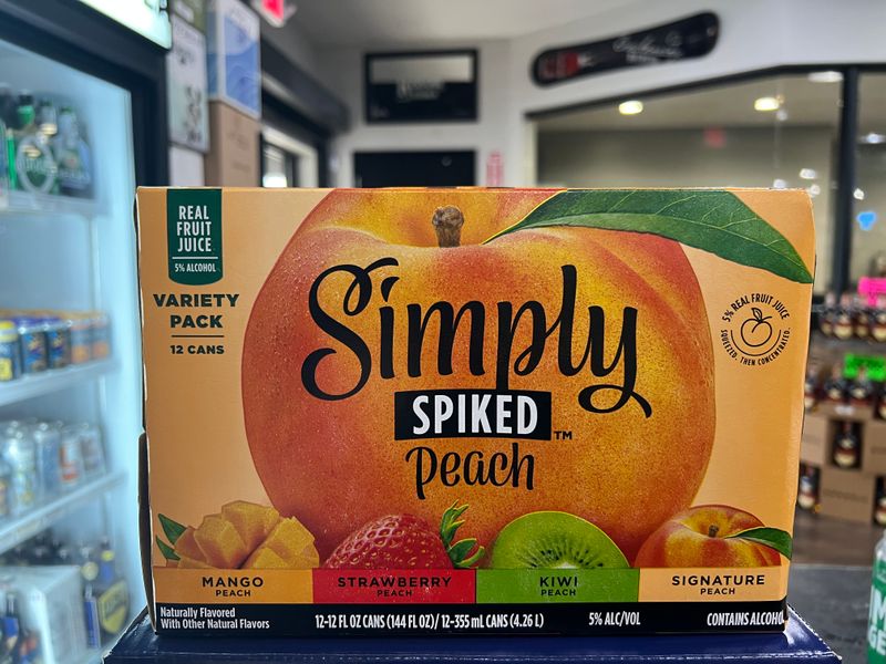 SIMPLY SPIKED PEACH VARIETY, 12PK CANS