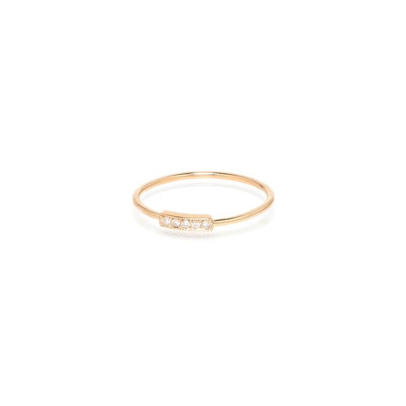Ring- 14k Diamond Pave Bar