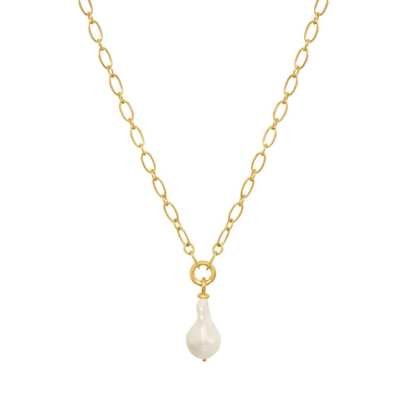 Florence Long Pendant- Baroque Pearl