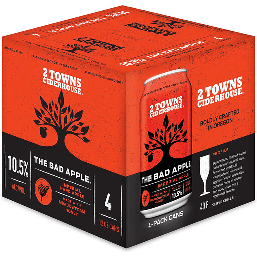 2 Towns The Bad Apple 4pk Can