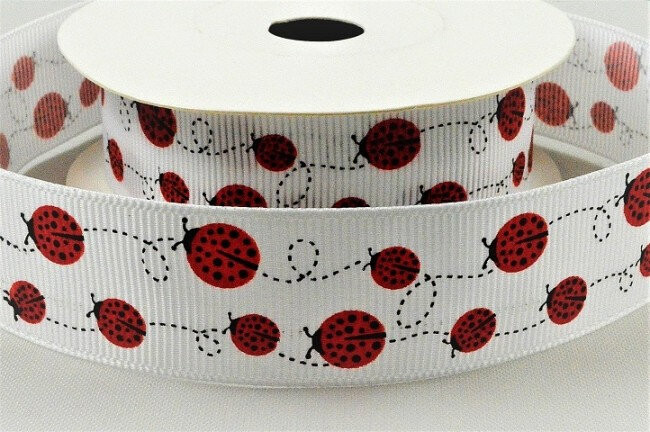 Lady Bird Grosgrain Ribbon 22mm Wide- 1" Inch wide, Per Metre
