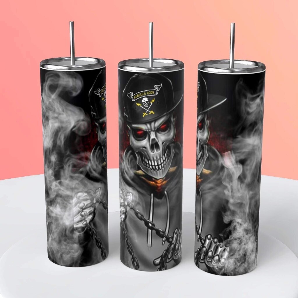tumbler - skull chains