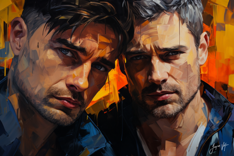 2 MEN ABSTRACT ART CANVAS DESIGNS