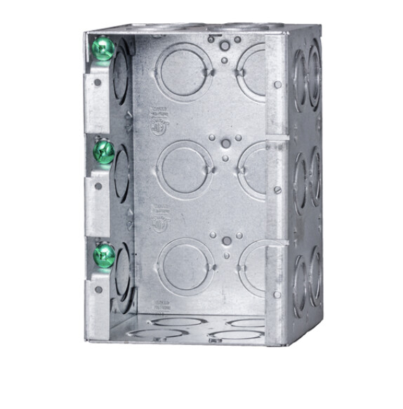 3 gang masonry box 3-1/2" deep with concentric knockouts