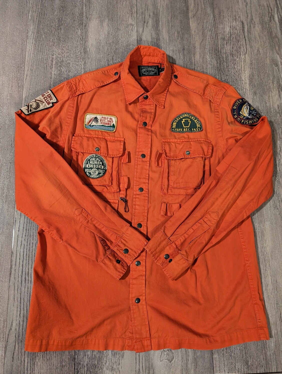 Polo Ralph Lauren Maine Guide Fishing Hunting Sportsman Orange Over ...