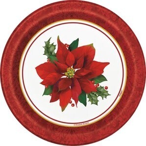 Plates Bev - Holly Poinsettia