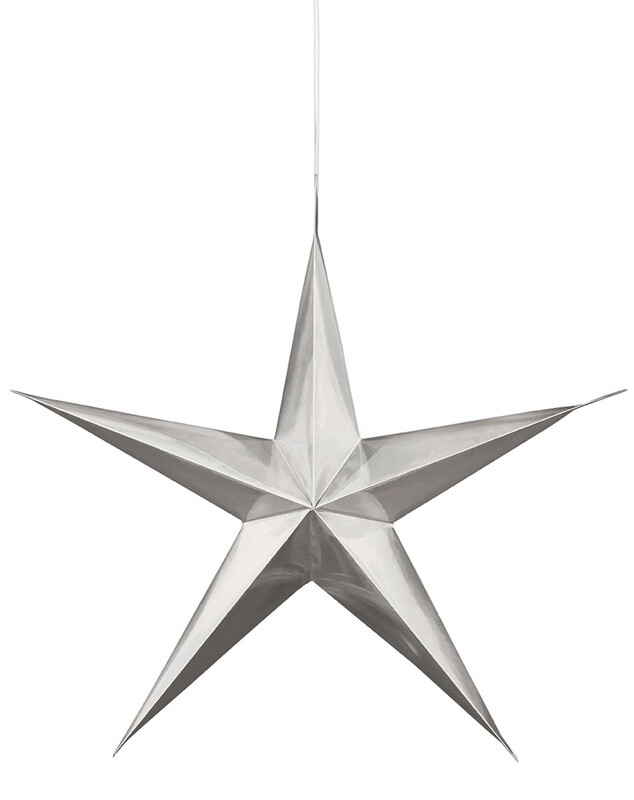 Hanging Decorations-Silver Stars-3pcs