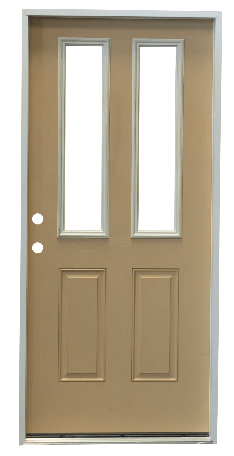 3'0" - 6'8" Fiber Classic 2 Clear Lite 2 Panel Exterior Door