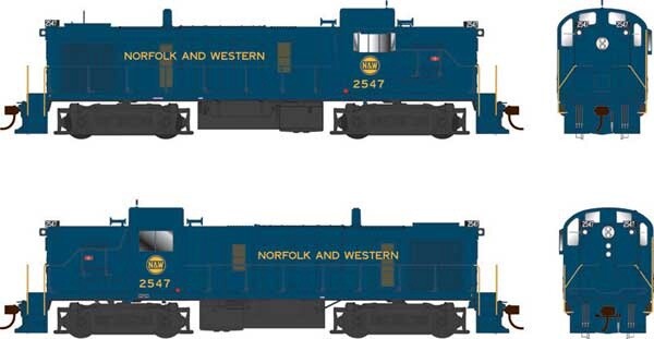Alco RS3 Phase 3 - LokSound & DCC -- Norfolk & Western (Ex-NKP, blue ...