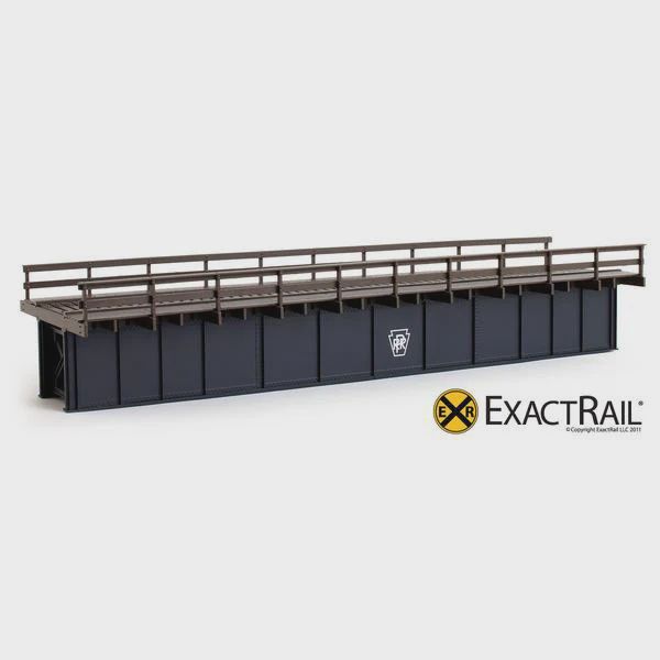 ExactRail-HO Scale: 72' Deck Plate Girder Bridge: Wood Handrails