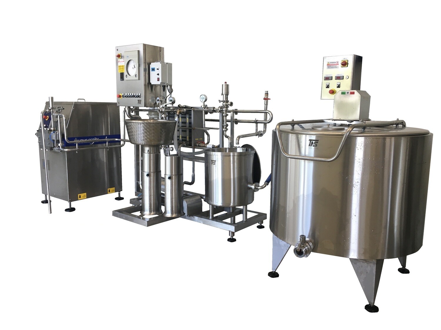 Gruppo di pastorizzazione, titolazione e omogeneizzazione