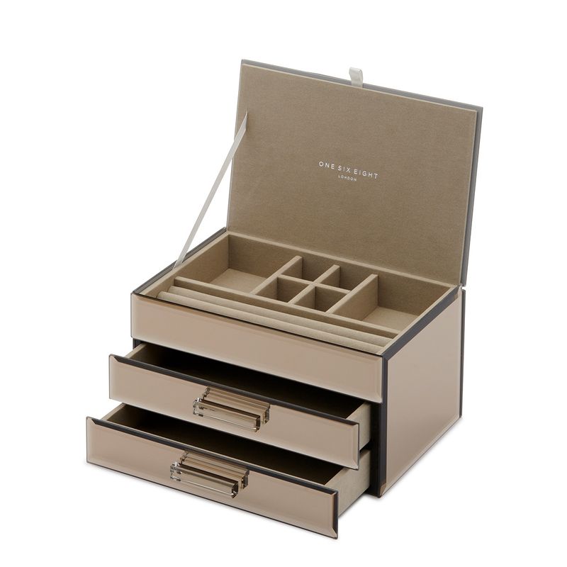 Gabriella Medium Jewellery Box - Mirrored Mink