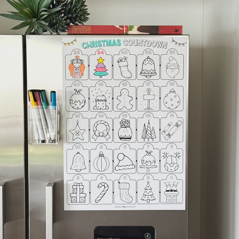 Magnet | Christmas Countdown - Colour In Advent Calendar