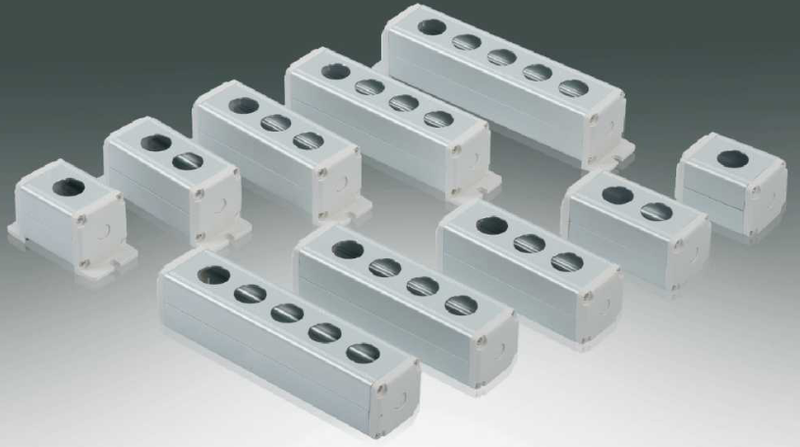 LPN-Q4-22, Wertek-Boxes, Aluminum box with 4 push button hole 22mm
