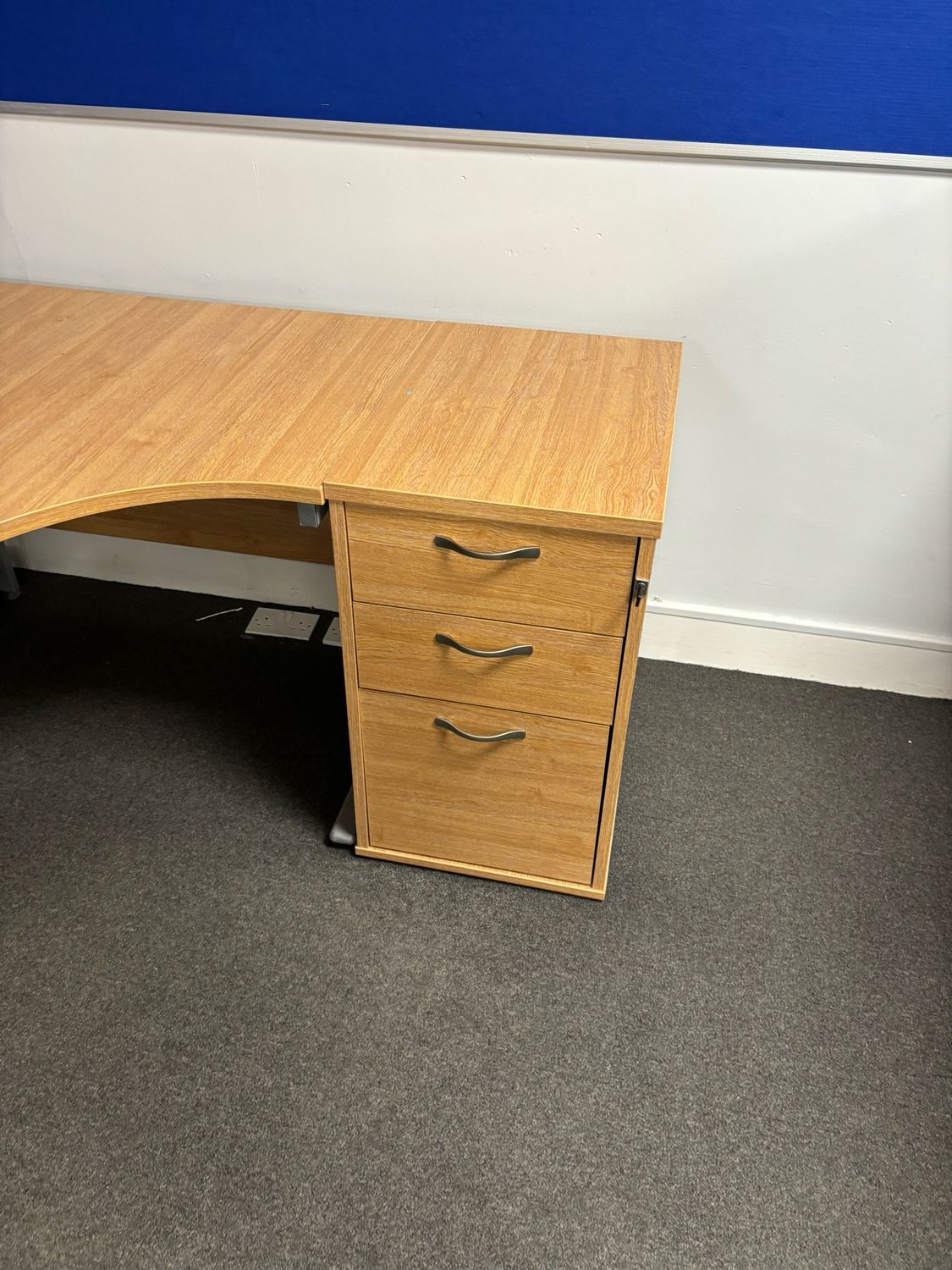 Oak Desk Height Pedestal