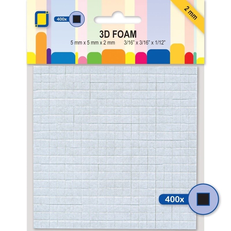 BLACK 3D FOAM SQUARES 2mm