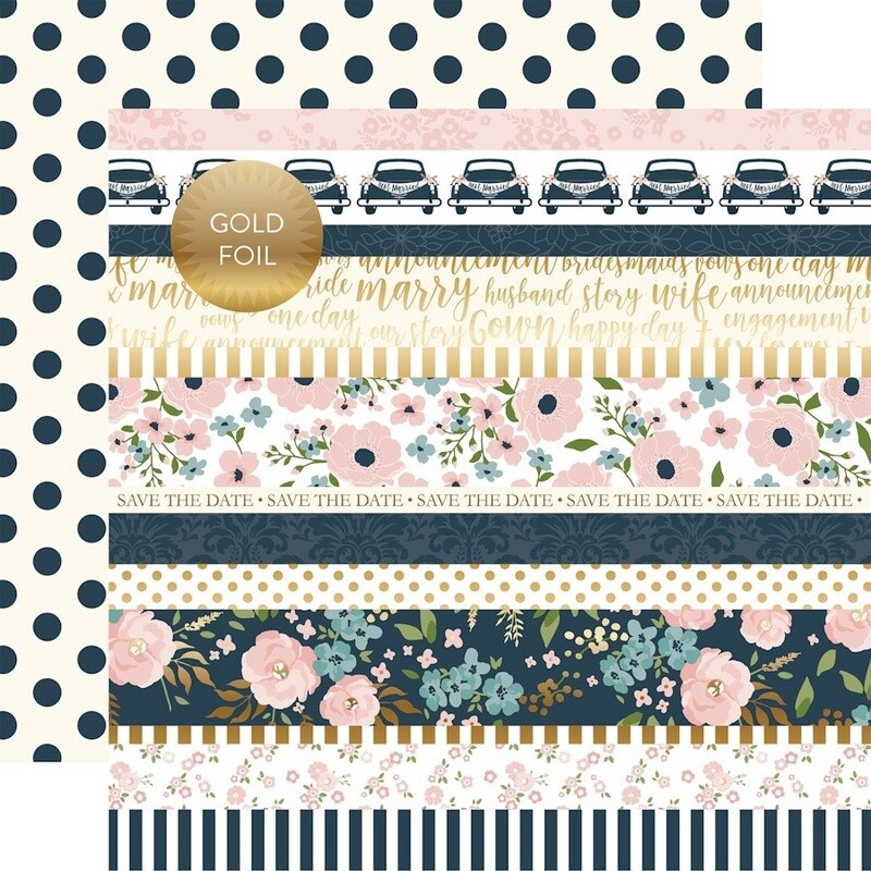 JUST MARRIED BORDER STRIPS