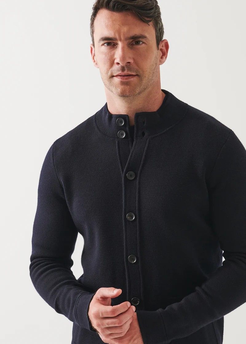 Half Milano Stitch Mock Cardigan