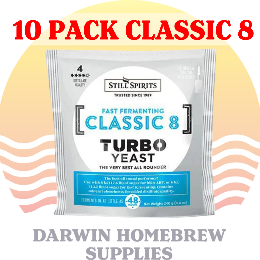 10 PACK Still Spirits Classic 8 Turbo Yeast Pure Alcohol Homebrew Distilling