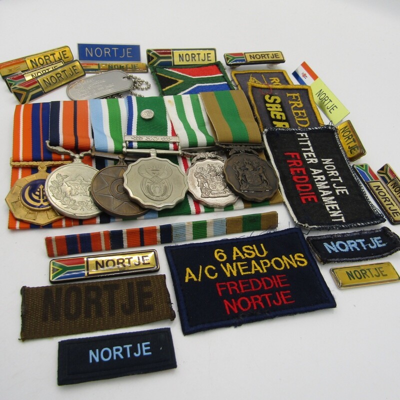 Medal set of SA Air Force Rooivalk and 6 ASU crew member Freddie Nortje ...