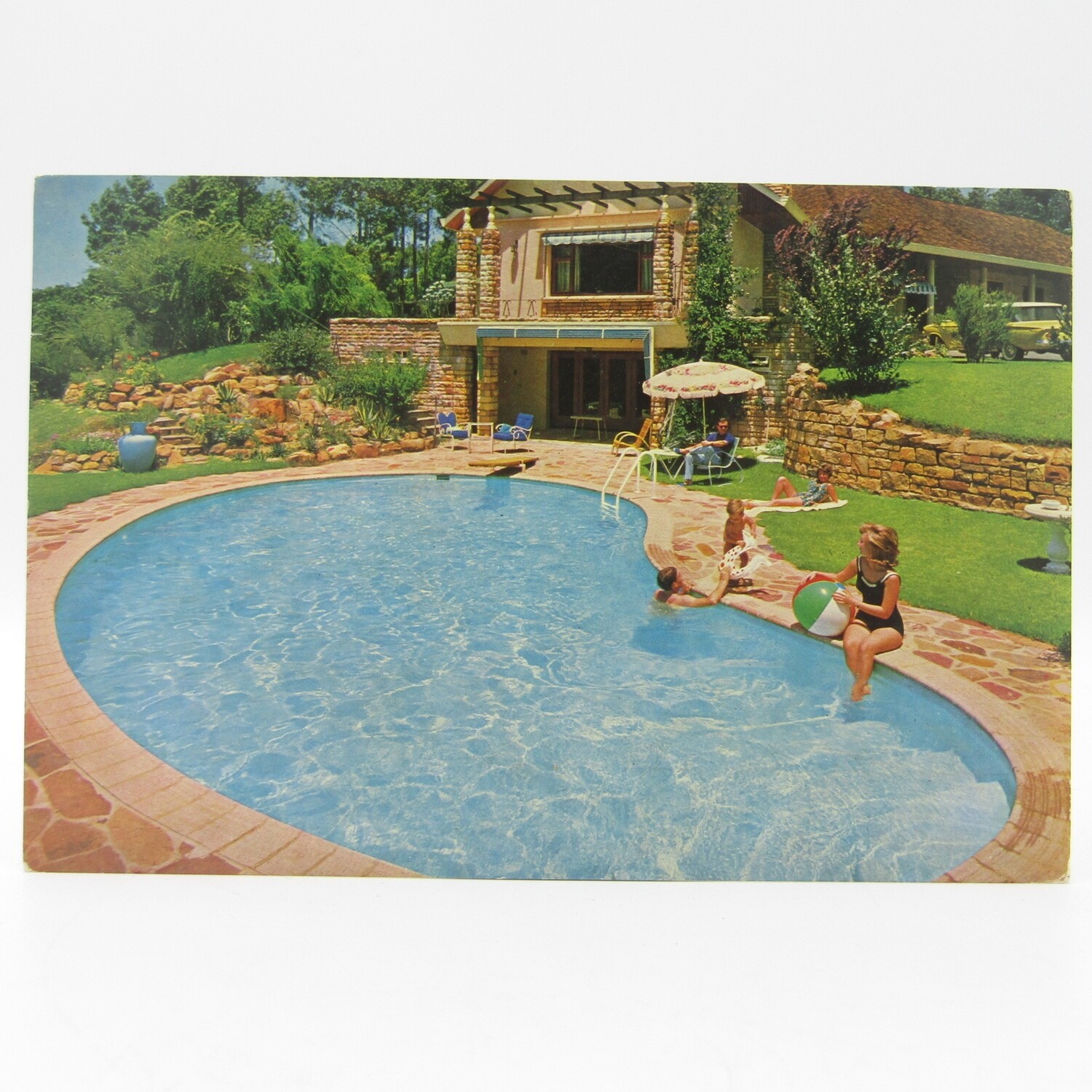 Pride pools vintage advertising postcard