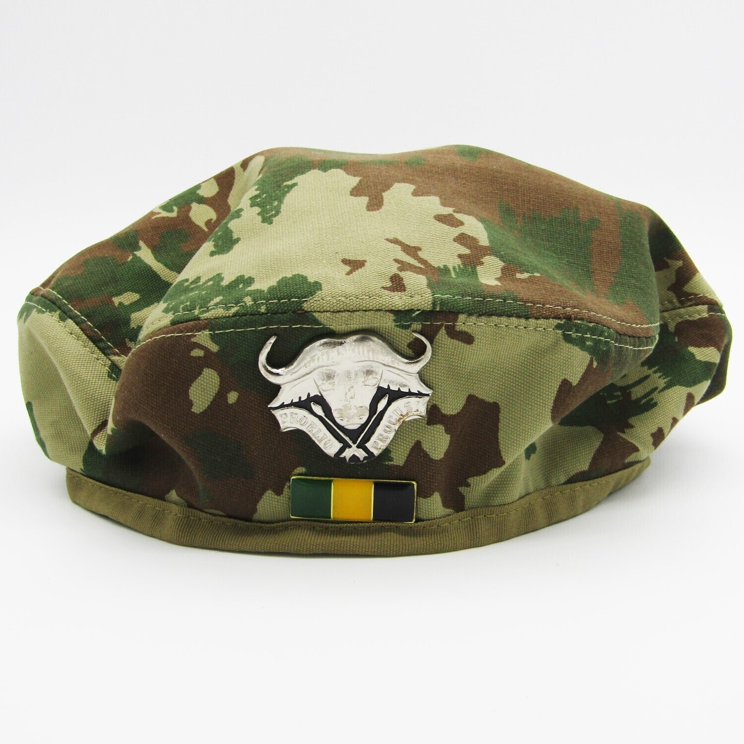 SADF 32 battalion camo beret with badge and balkie