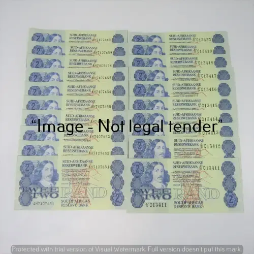 GPC de Jongh 2nd Issue both numbers series R2 bank notes - 10 UNC notes ...