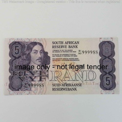 GPC de Kock R5 banknote with nice number 999988 - 1st Issue