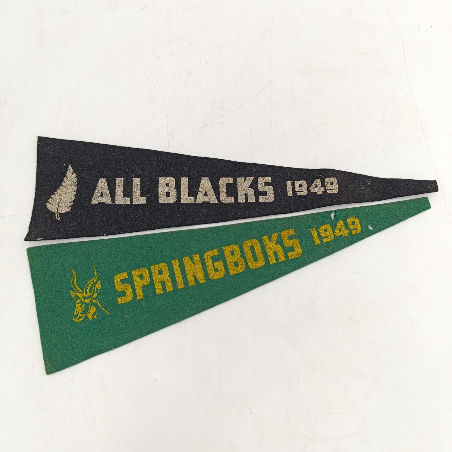 Pair of 1949 Springboks and All Blacks flags